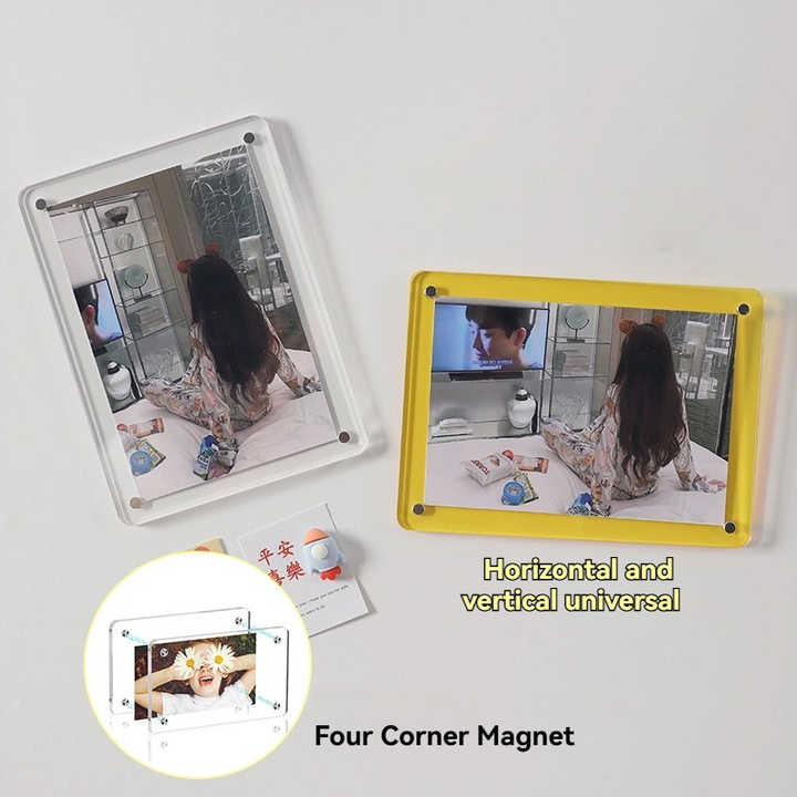 OEM Customized Acrylic Fridge Magnetic Frame Double Sided Photo ...
