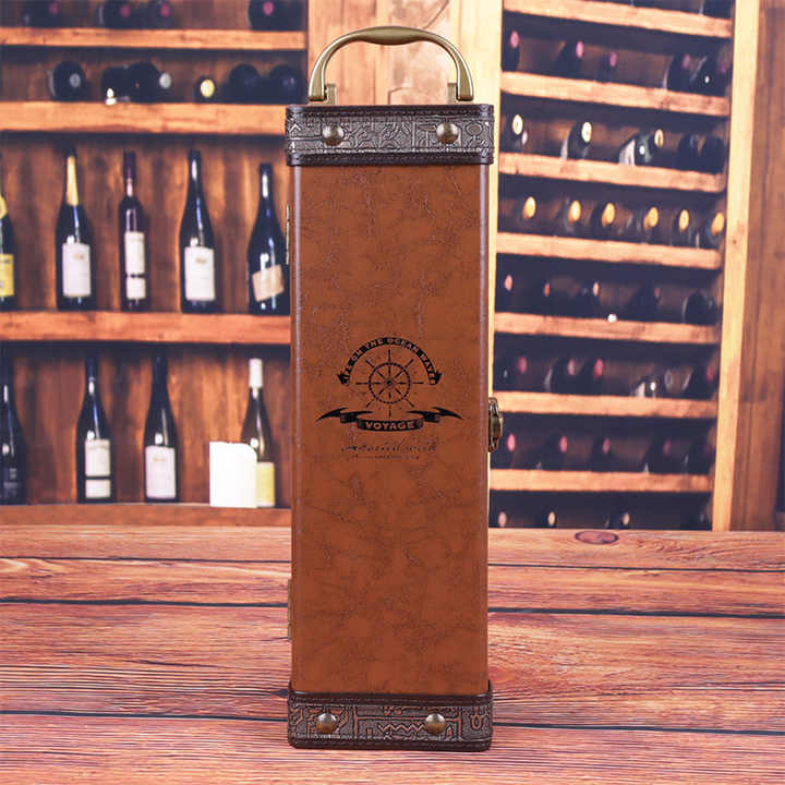 Luxury Personalized Leather Wine Case for Champagne Gifts