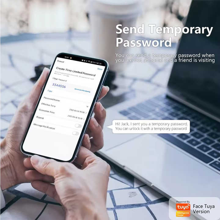 Tuya 3d Face Real-Time Intercom Smart Door Lock for Front Door Digital Automatic Palm Vein ...