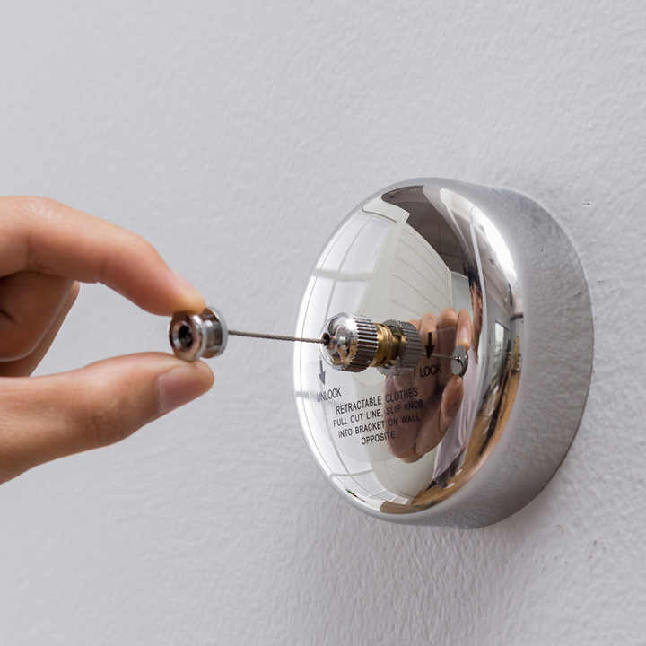 Stainless Steel Retractable Clothesline - Portable & Durable