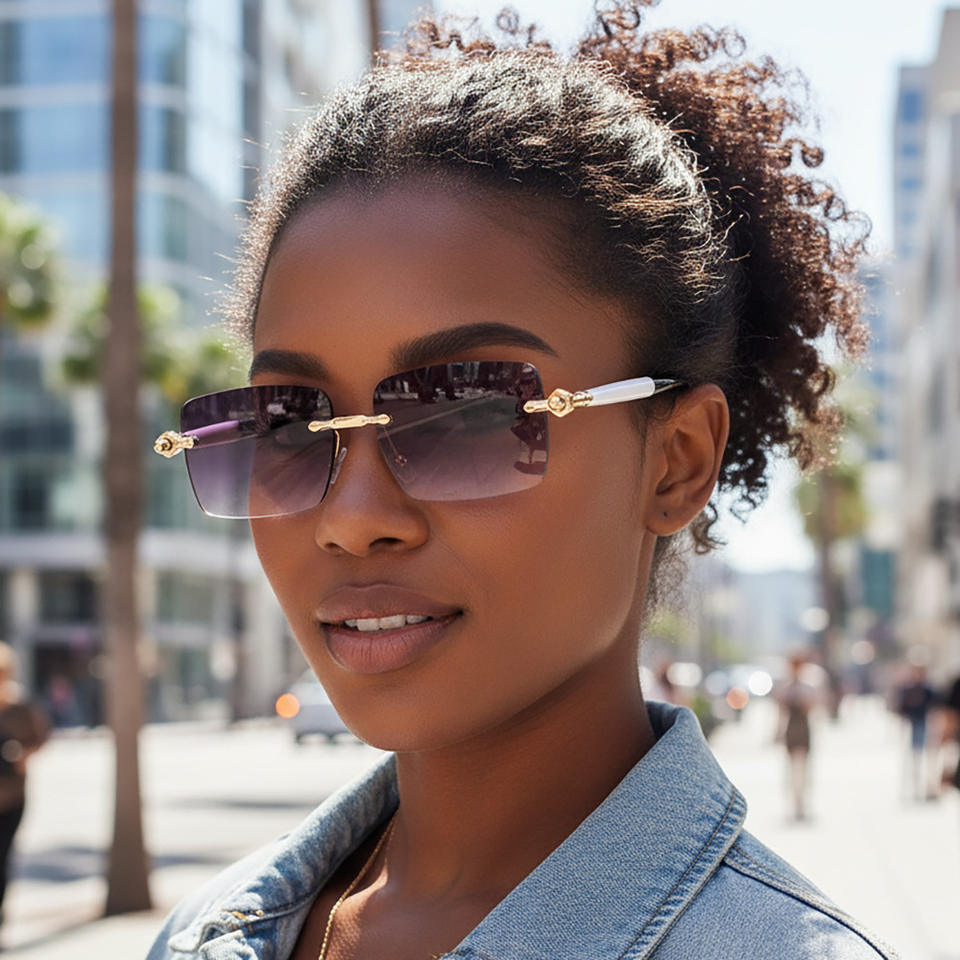New Fashion Frameless Retro Elegant Simple All-match Sunglasses ...