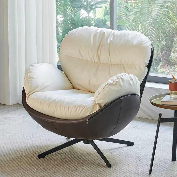 Modern Home Furniture Single Sofa Leather Rotating Luxury Leather ...