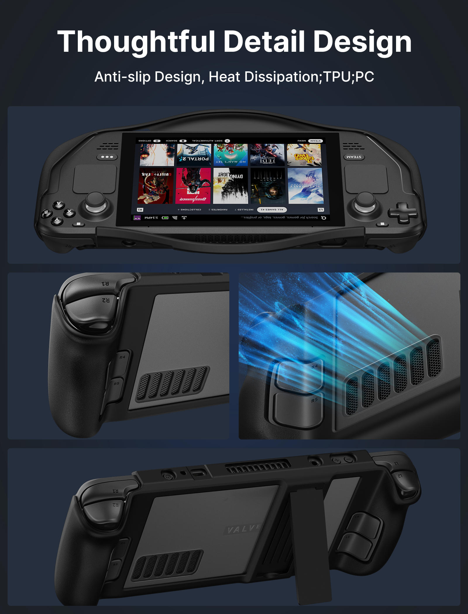 JSAUX Steam Deck PC Silicone Stand Case for Steam Deck Products from ...