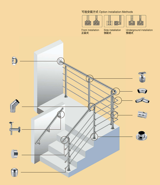 Durable Railing Accessories - SUS 304 & 316 Stainless Steel