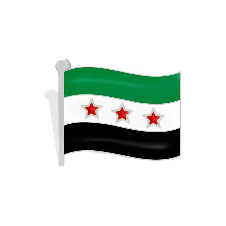 Syria Map Lapel Pins - Free Syria, Country Flag Badges
