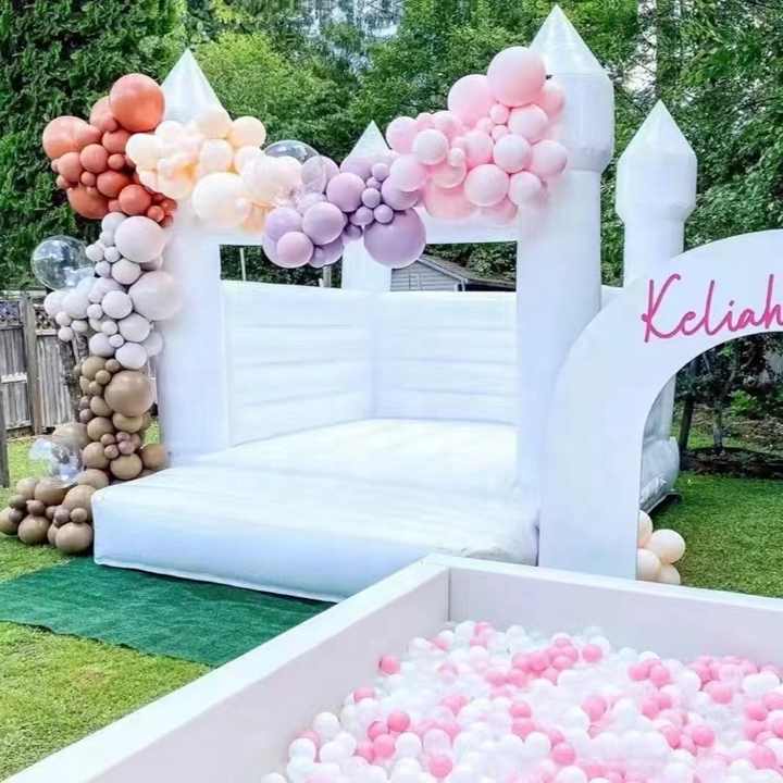 Commercial Kids white playground equipment inflatable soft play ball ...