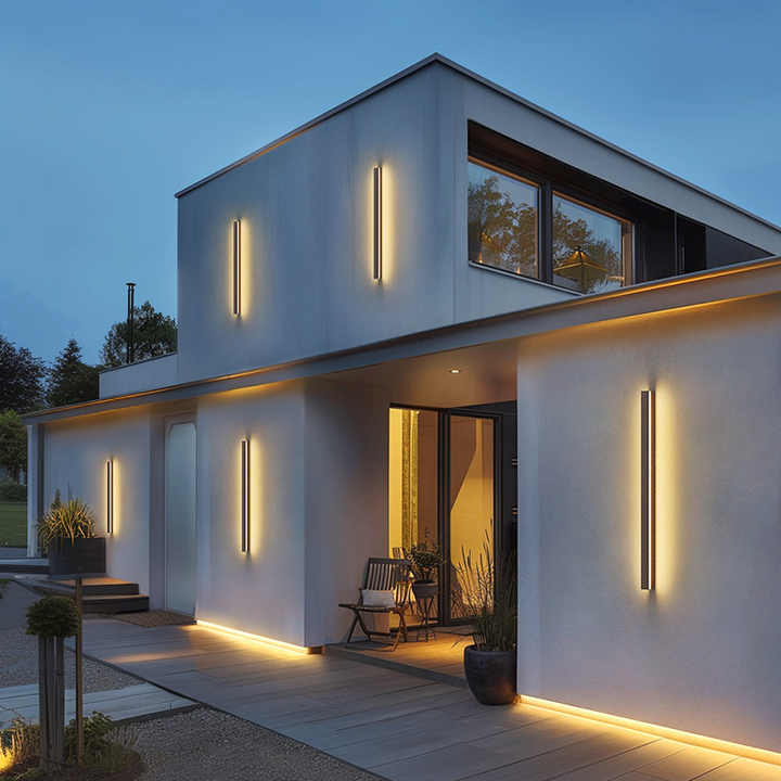 High Quality Black Modern Outdoor Wall Linear Light Ip65 55w Rgb ...