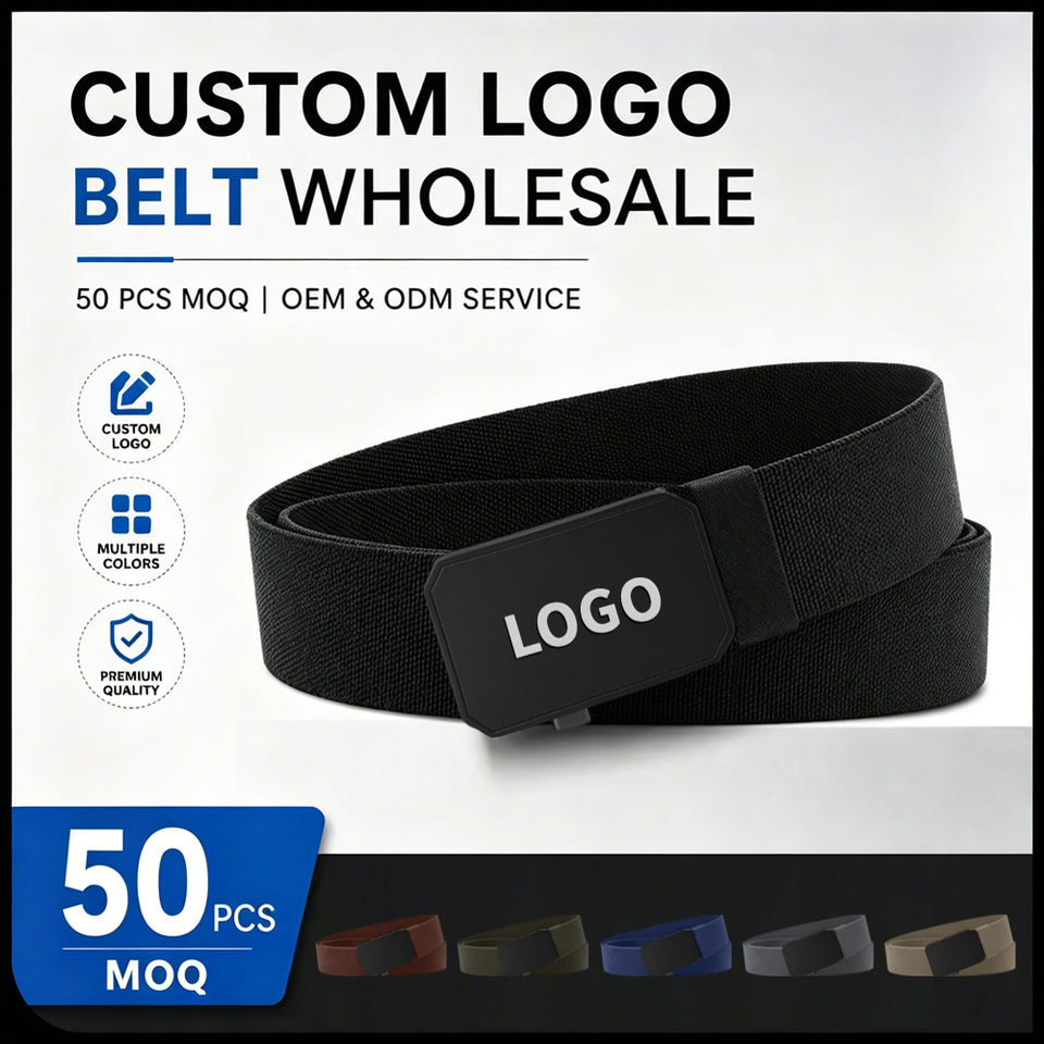 Factory Low MOQ 50 Quick Release Alloy Polyester Elastic Webbing Belts ...