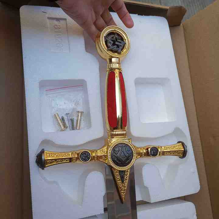 25CM Western Sword Metal Masonic Medieval Sword Medieval Sword No Sharp ...
