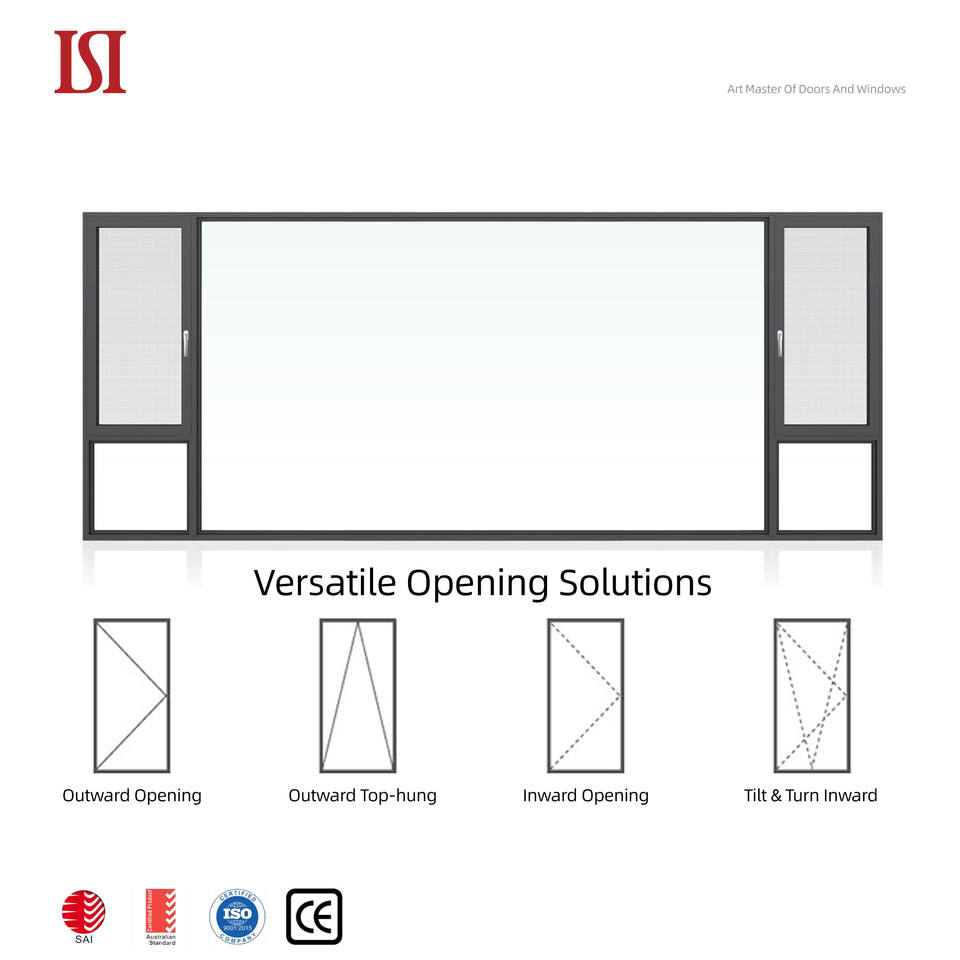 Top Brand Modern Design Aluminium Windows Frame with Tempered Glass ...