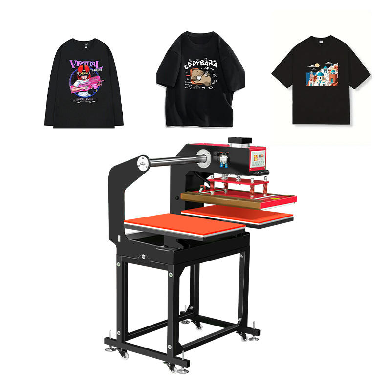 Semi-automatic Pneumatic Double-station Hot Stamping Machine T Shirt ...