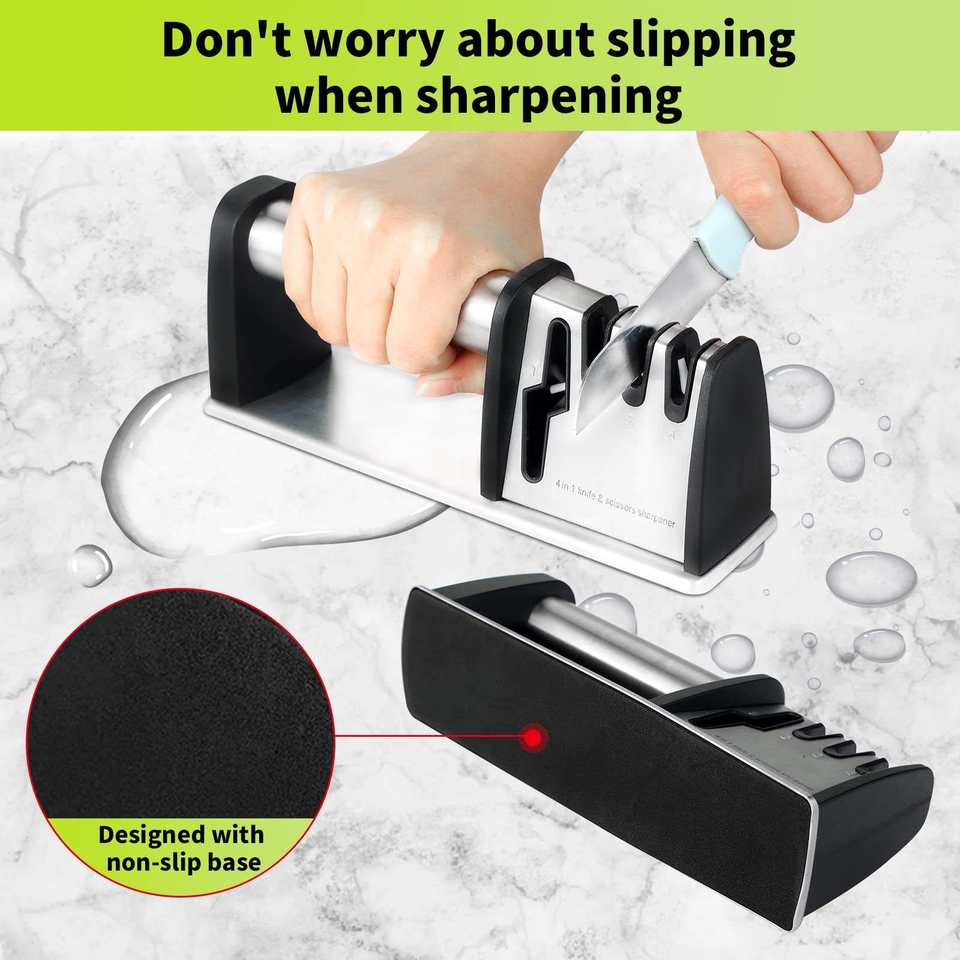 Brilliant 4-in-1 Professional Kitchen Knife Sharpeners with Eco ...