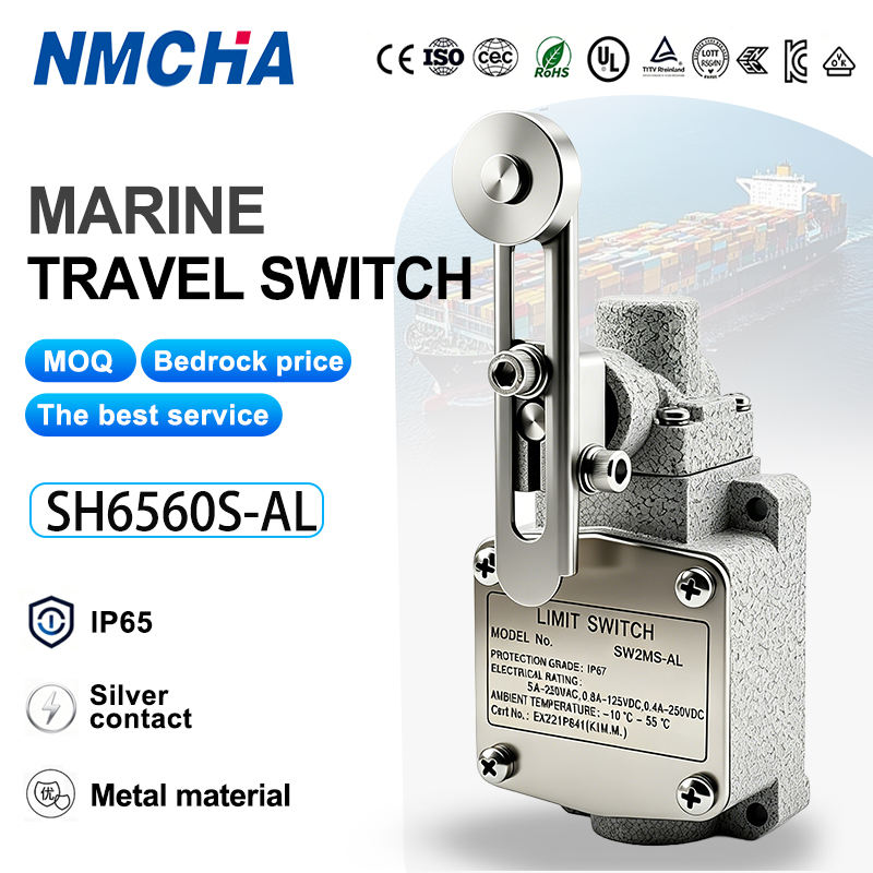 Waterproof Marine Travel Limit Switch, Adjustable Roller Arm, IP65 ...