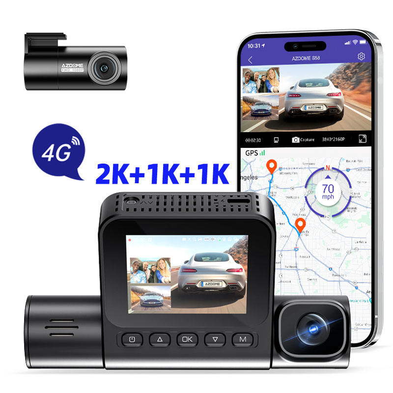 AZDOME S58 4G LTE Dash Camera 2K Resolution Intercom Remote Real-time ...