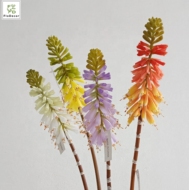 Lavender & White Artificial Torch Lily Flowers for Outdoor Use