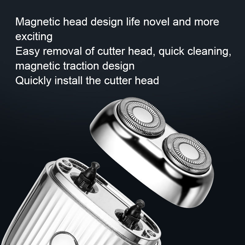 Rechargeable Mini Magnetic Twin Blade Electric Shaver Customized ...