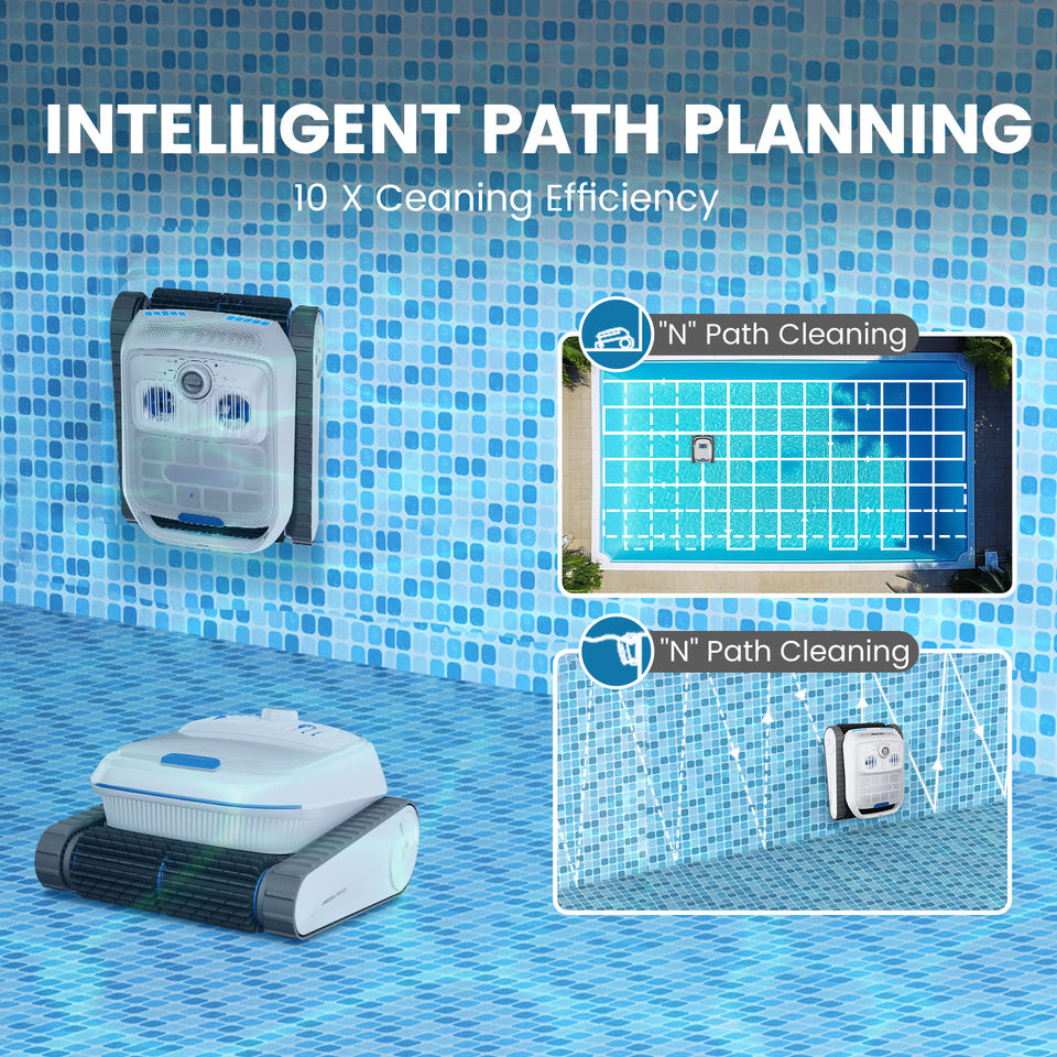 AIRROBO PC200 Cordless Robotic Pool Cleaner - Automatic Wall Climber ...