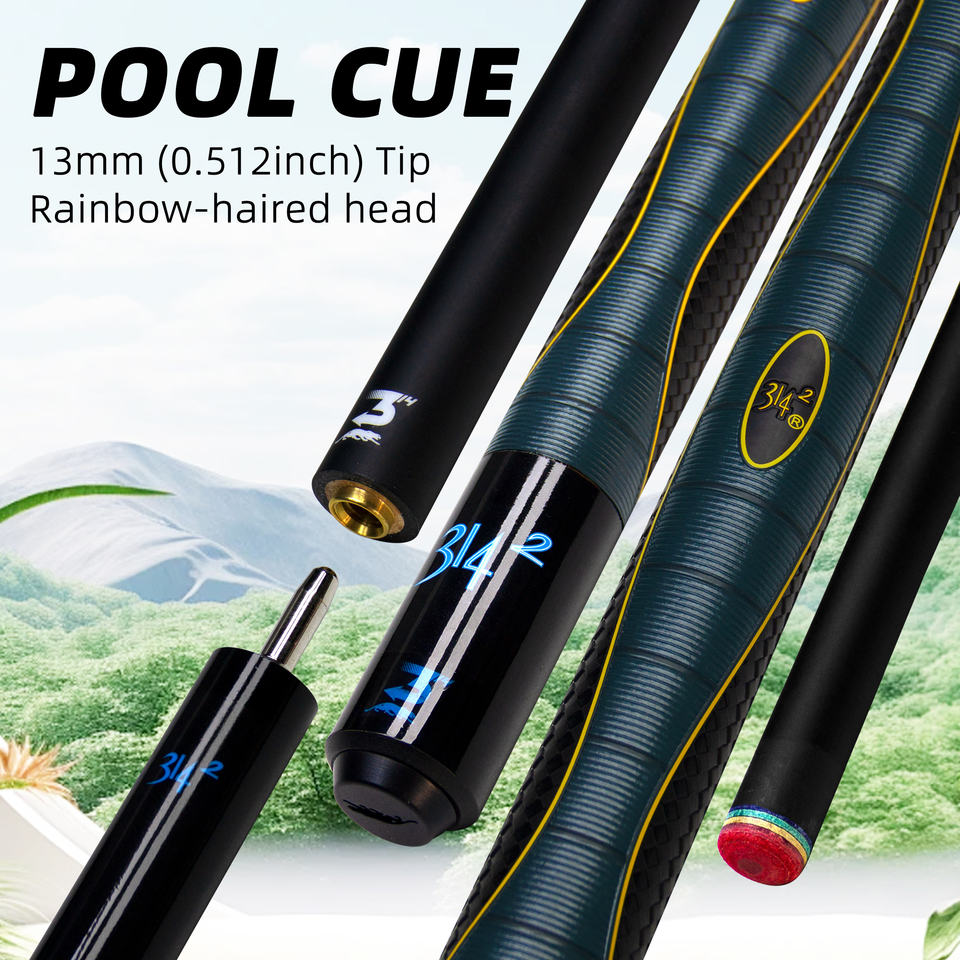 Glass Fiber Pool Cue 2025 Hot Sale - 13mm Rainbow Leather Tip with ...