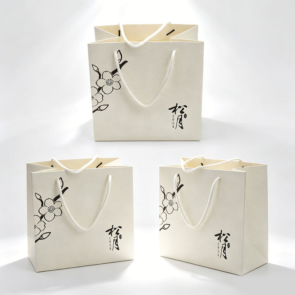 250g White Cardboard Clothing Tote Bag Holiday Gift Bag Shopping Bag ...