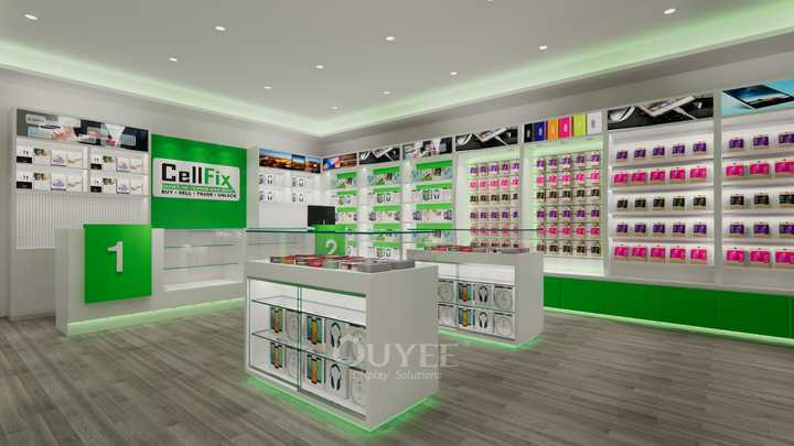 Creative Wood Mobile Cell Phone Retail Store Design