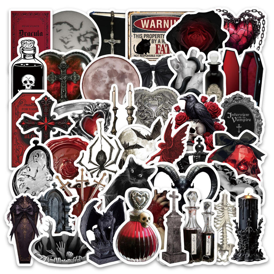 50Pcs Creative Vampire Element Props Graffiti Stickers for Bottle Phone ...