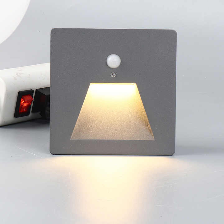 Mini Square Smart Recessed Motion Sensor Step Lights Staircase Led Wall ...
