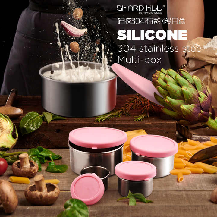 304 Stainless Steel Food Storage Container Airtight Stainless Steel ...