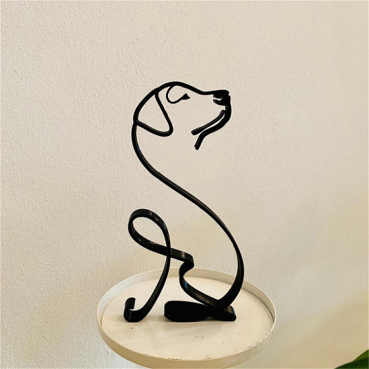 Metal Dog Abstract Art Sculpture - Wrought Iron Ornaments
