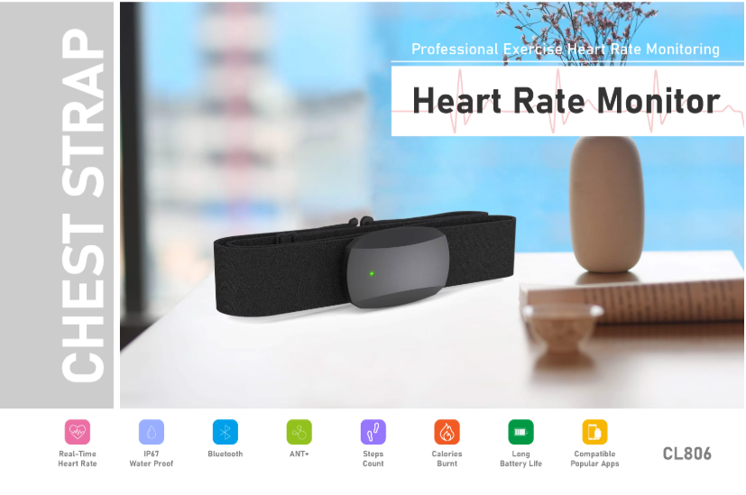 Heart Rate Monitor Chest Strap Wearable Fitness Heart Rate Monitor Band ...