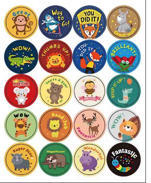 Positive Affirmation Cute Cartoon Pattern Teacher Stickers