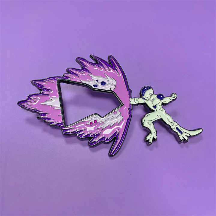 Custom Metal Pins Wholesale Cartoon Anime Soft Enamel Glitter Frame Hat ...