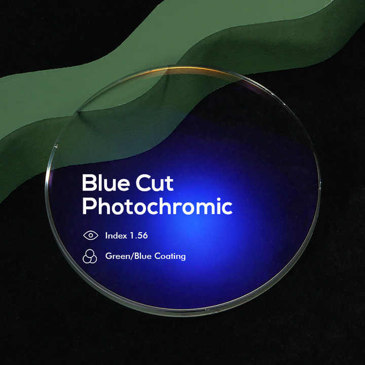 CR39 1.56 Blue Fast Photochromic Optical Lenses Blue Cut Anti-Blue Ray ...