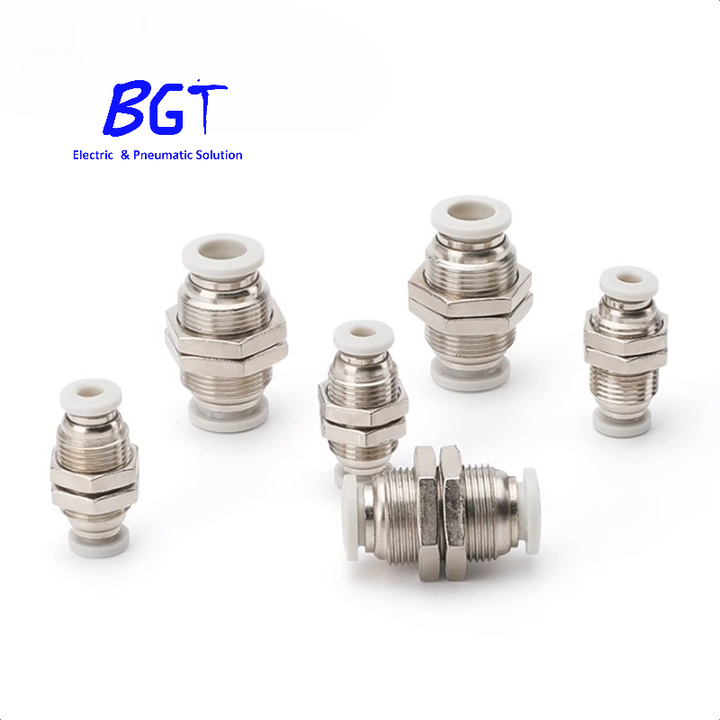 Industrial Automation Connection Push-in Fittings PM 8 Bulkhead Brass ...