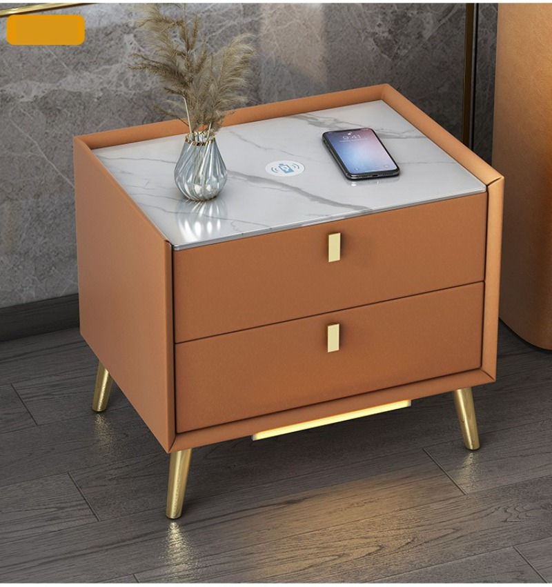 Smart Slide Wood Panel Bedside Table Nightstands for Home Furnishing ...