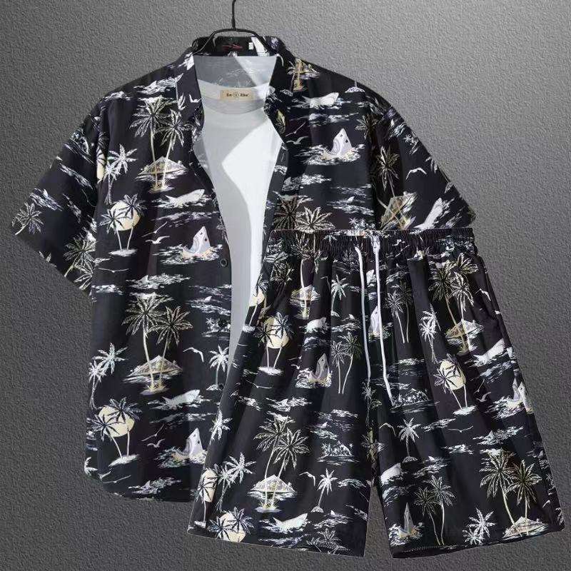 Short Sleeve Floral Shirt Hainan Island Beachwear Summer Men's Couple ...