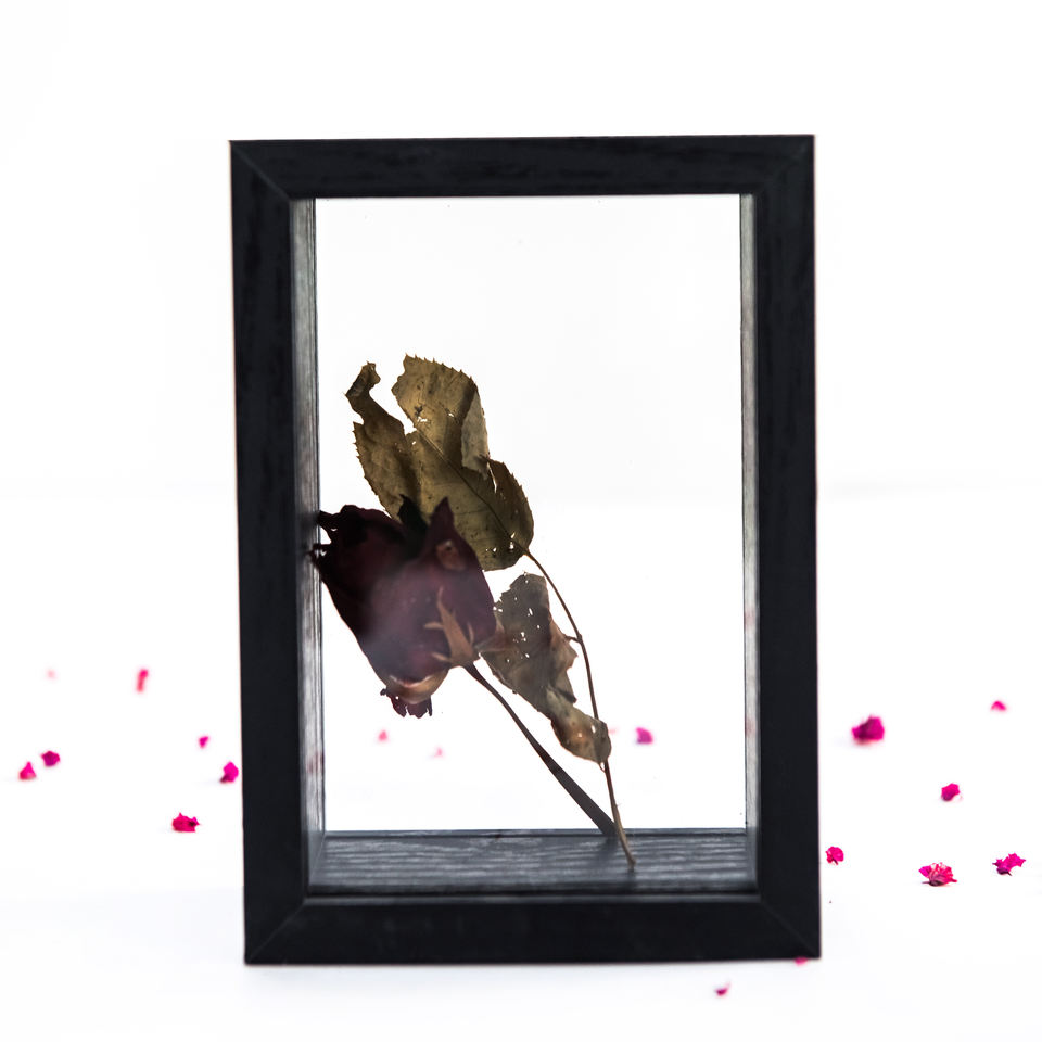 Handmade Flower Decorative Photo Frame with Wood Material Black Color 8 ...