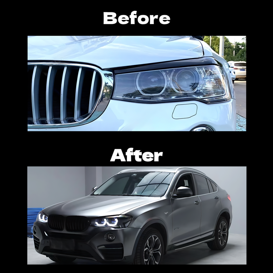 X3 F25 X4 F26 2010-2017 Dual DRL Upgrade Headlights 2-color Version LED ...