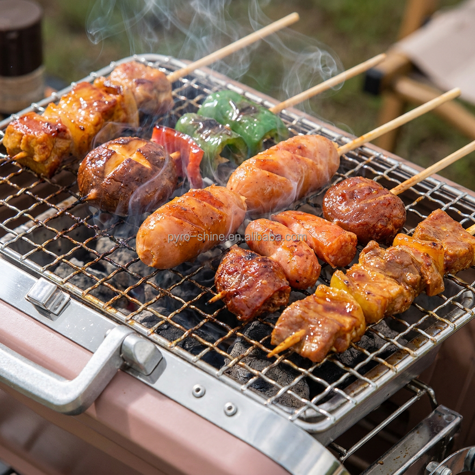 Backyard Party Charcoal BBQ Grill Portable Suitcase Style Foldable ...