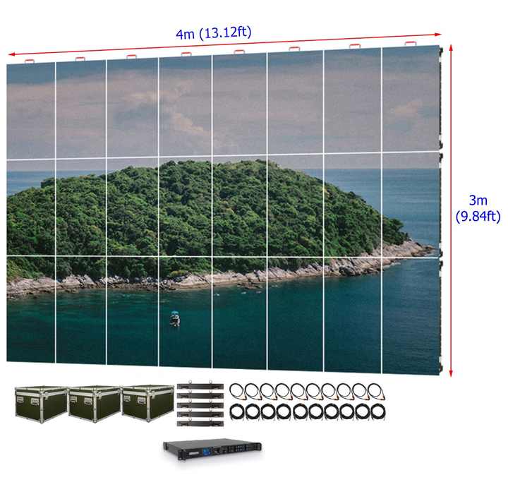 4x3 Indoor LED Video Wall P4.81 4.8mm Rental LED Stage Backdrop for ...