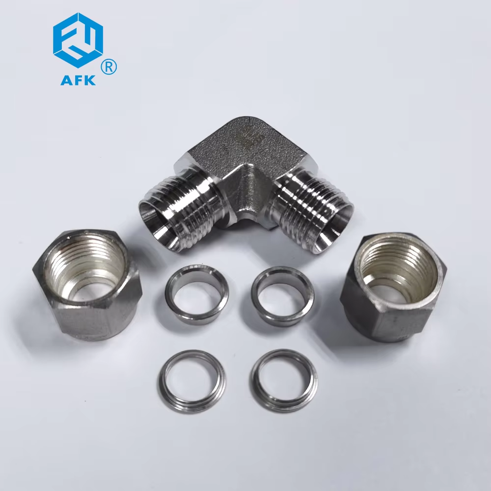 3MM-25MM Double Ferrule Elbow Pipe Fittings High-Pressure Stainless ...