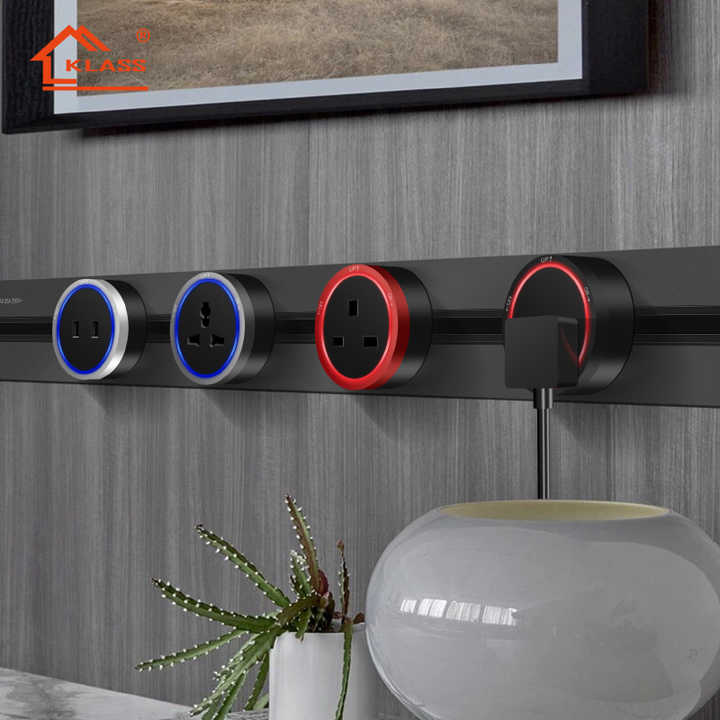 Hidden In-Tabletop Electric Socket Track Sliding Hidden Removable Wall ...