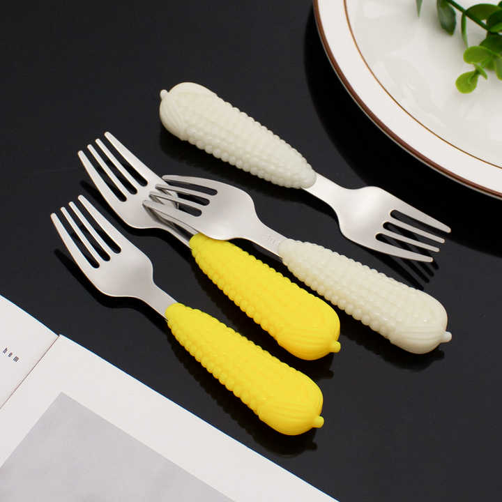 Corn Shape Food Grade Children Kids Cutlery Set 304 Stainless Steel ...
