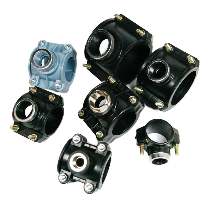 HDPE/ PVC/ PE Pipe Clamp Saddle Elbow Smooth Surface Plastic Clamp ...