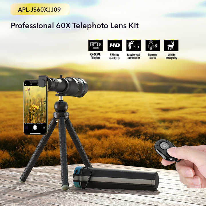 APEXEL 60X Mobile Phone Monocular Telescope Lens - Zoom for Iphone ...