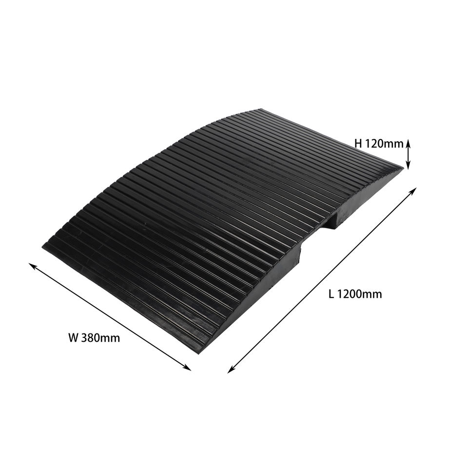 Heavy Duty Solid Rubber Black Wheelchair Threshold Door Pedestrian Ramp ...
