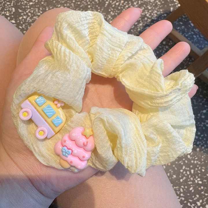 4 Color Summer Cartoon Cute Girl Large Intestine Hair Ring Cute Love ...