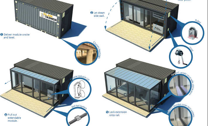 20ft Shipping Container Bar Prefabricated House Drawer Type