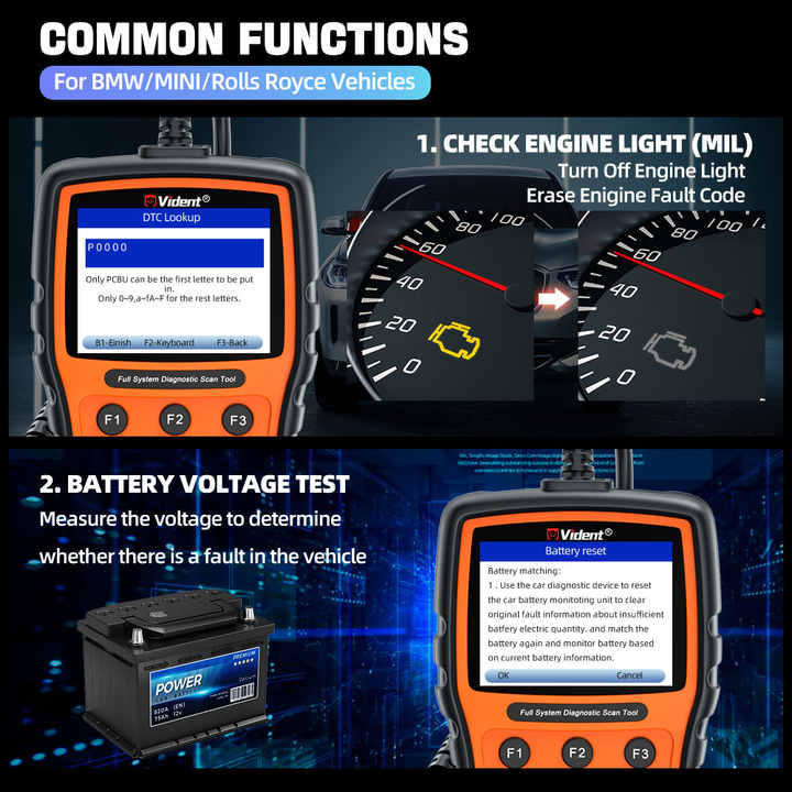 Vident V302pro OBDII Scanner - Bi-Directional Test ECU Coding