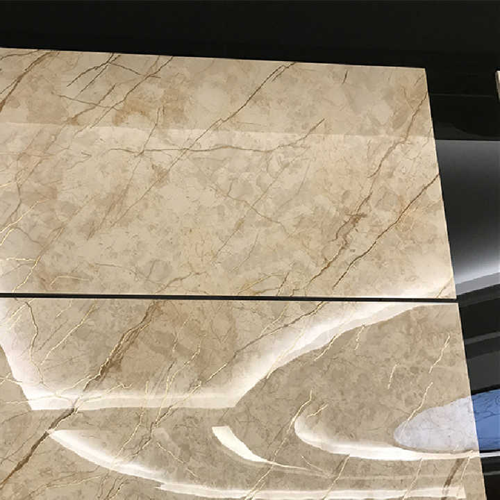 Beige Tiles Marbles Full Body Floor Tile Golden Glossy