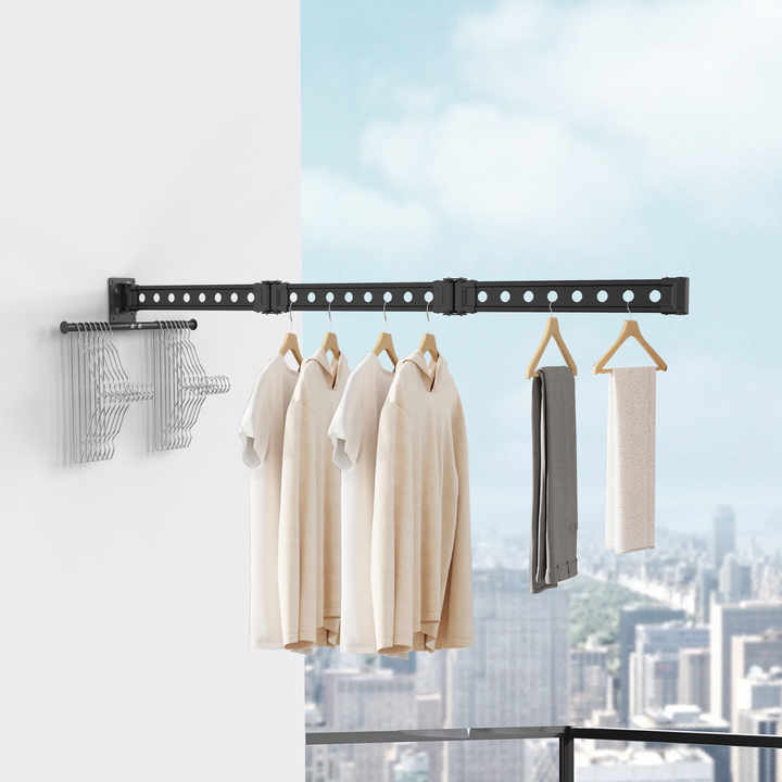 Wholesale Collapsible 8 Hole Wall Mounted Hanger Rack Balcony Wall ...